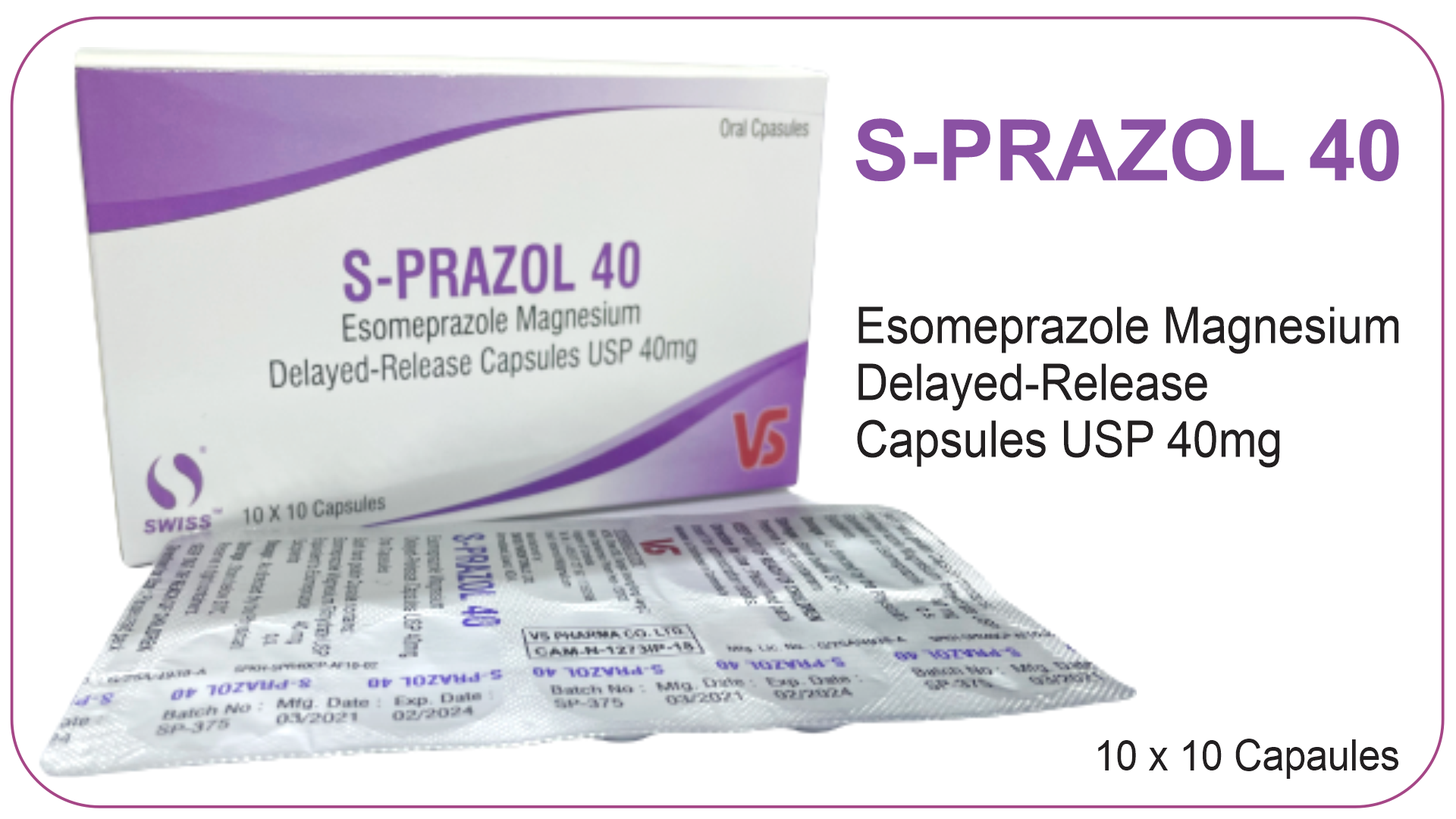 S-Prazol 40mg SWISS Perenterals (B/10x10 Tabs) - បាយមេដ ខេមបូឌា ...