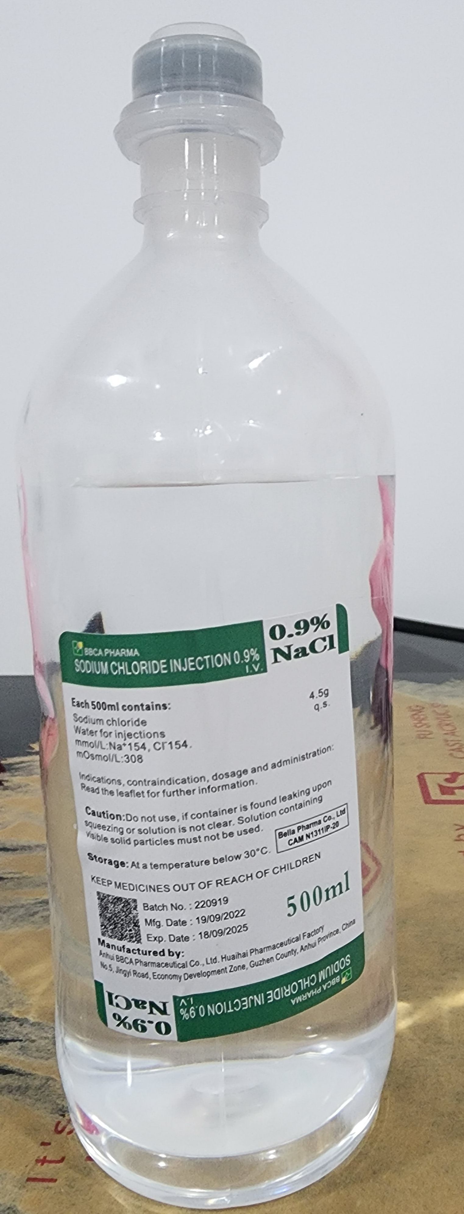 Sodium Chloride injection 0.9% BBCA (bot/500ml) - បាយមេដ ខេមបូឌា - Buymed Cambodia ...