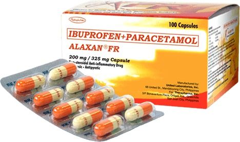 Alaxan Fr Capsule 200mg/325mg United Pharma (100 Tabs/Box) - បាយមេដ ...