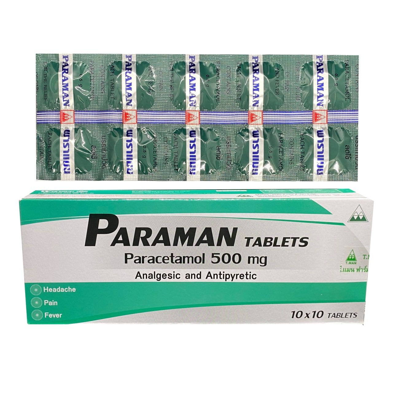 Paraman Strip 500mg T-Man (/B10x10's) - បាយមេដ ខេមបូឌា - Buymed ...