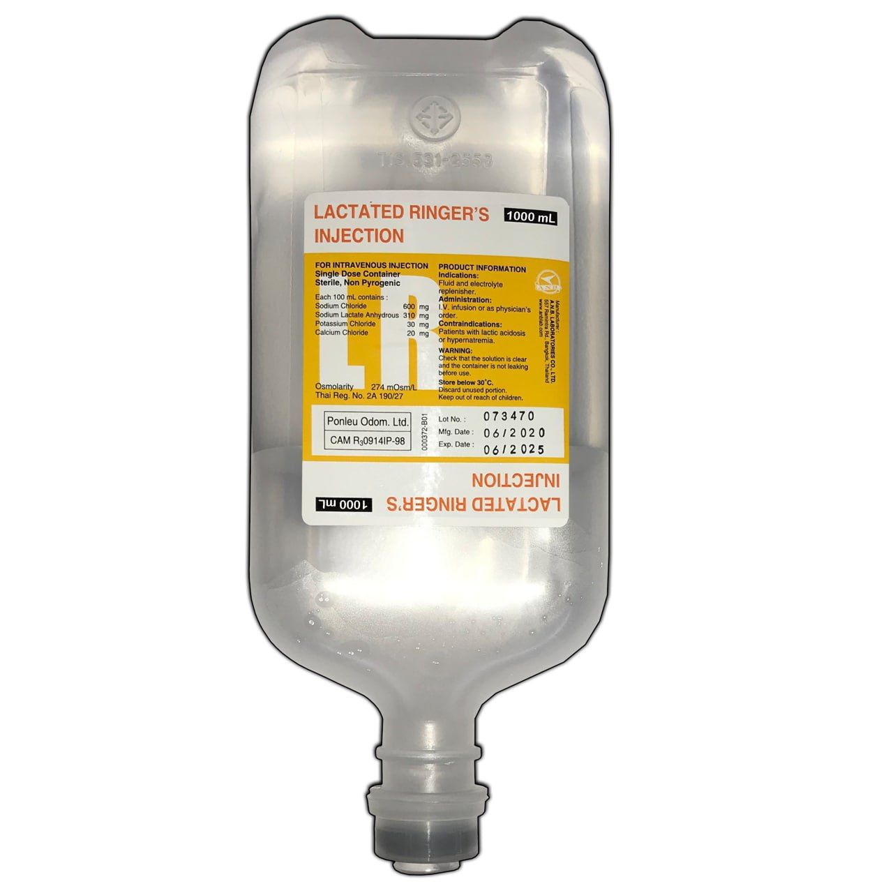 L.R Lactate Ringer (Without Set) A.N.B (B/1000ml) - បាយមេដ ខេមបូឌា ...
