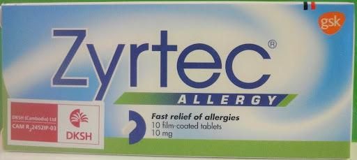 Zyrtec 10mg Tab Gsk (10 Tabs/Box) - បាយមេដ ខេមបូឌា - Buymed Cambodia ...