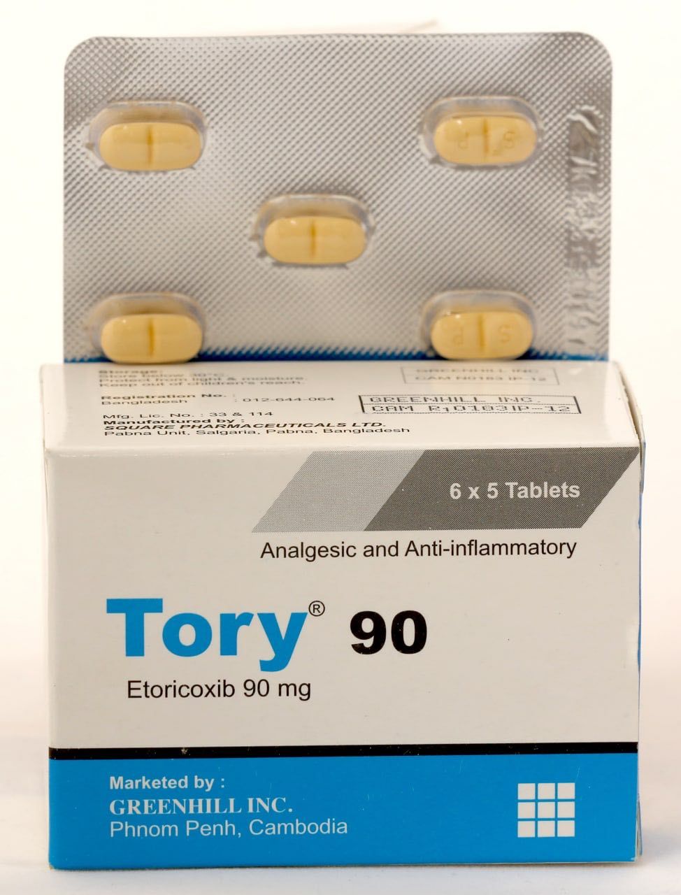 Tory 90mg Tab Square (B/6x5 Tabs) - បាយមេដ ខេមបូឌា - Buymed Cambodia ...