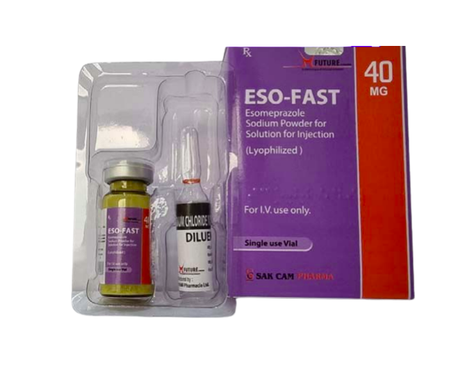 Eso-fast I.V esomeprazole 40mg scott edill (box/1vial+1amp) - បាយមេដ ...