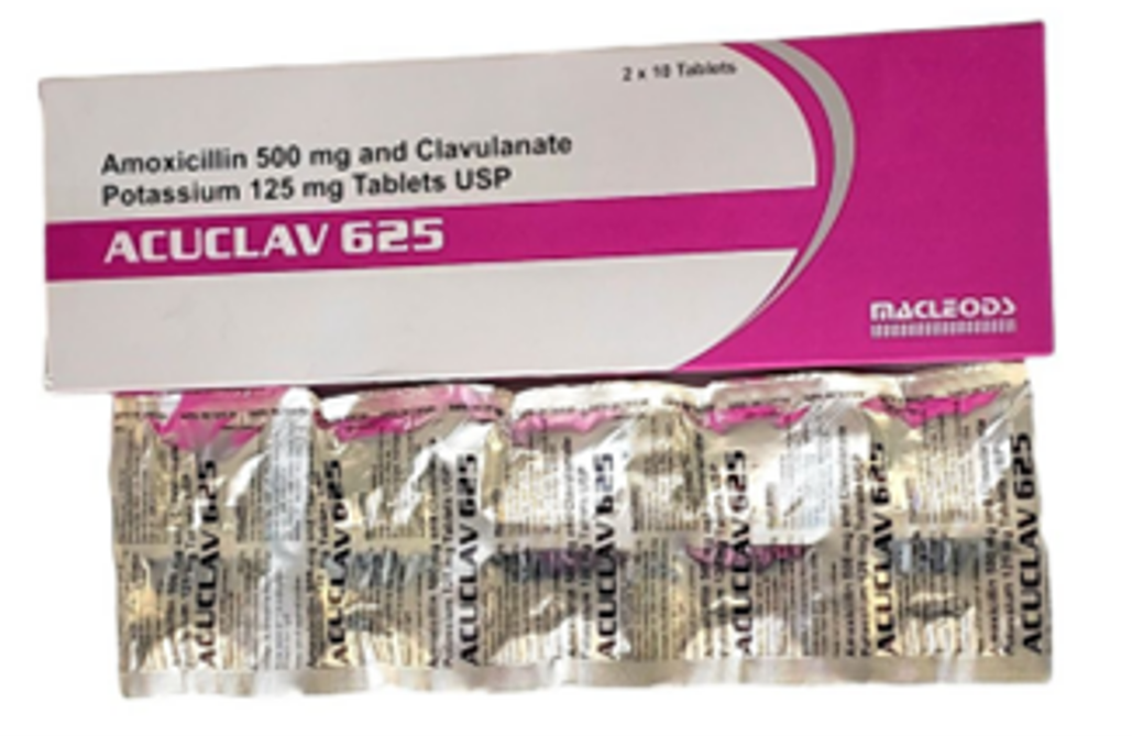 Acuclav 625mg Macloeds Pharma (B/2 x10 Tabs) - បាយមេដ ខេមបូឌា - Buymed ...