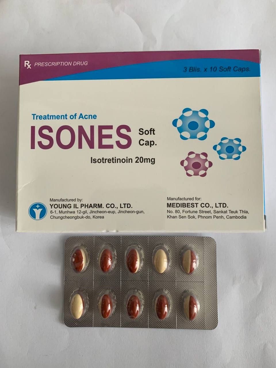 Isones 20mg Caps Young IL Pharm (B/3x10 Caps) - បាយមេដ ខេមបូឌា - Buymed ...