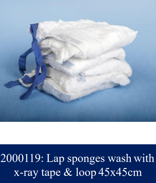 Lap sponges wash with x-ray tape & loop 45x45cm Winner (Bag/200 Pcs ...