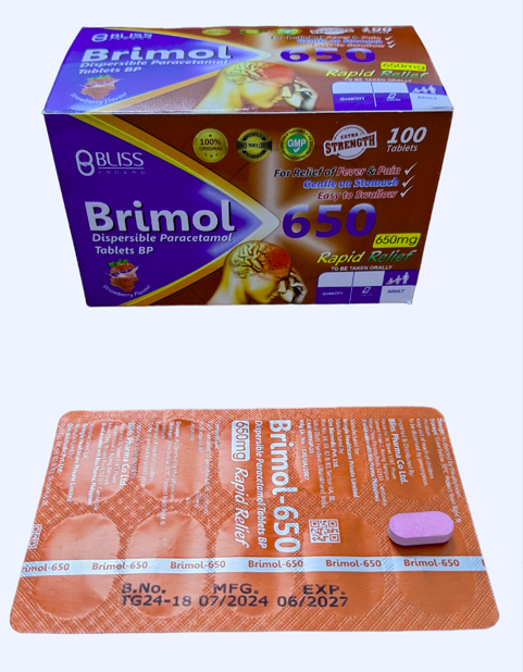 Brimol paracetamol 650mg mascot (box/100tab) - បាយមេដ ខេមបូឌា - Buymed ...