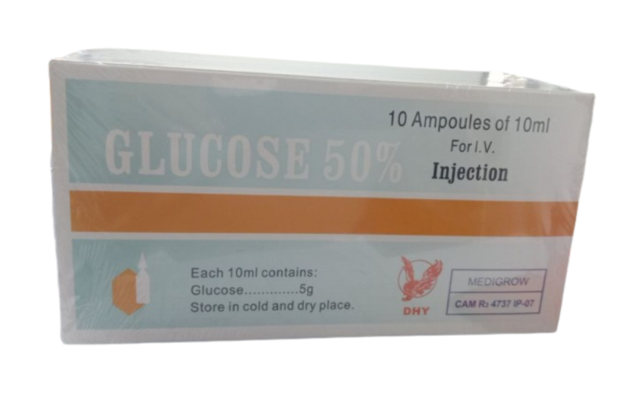 Glucose 50% injection dhy (box/10amp/10ml) - បាយមេដ ខេមបូឌា - Buymed ...