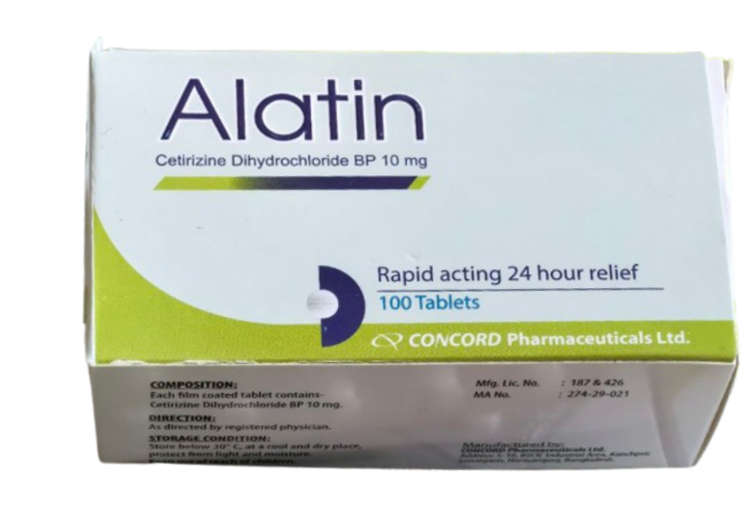Alatin cetirizine 10mg concord (box/100tab) - បាយមេដ ខេមបូឌា - Buymed ...