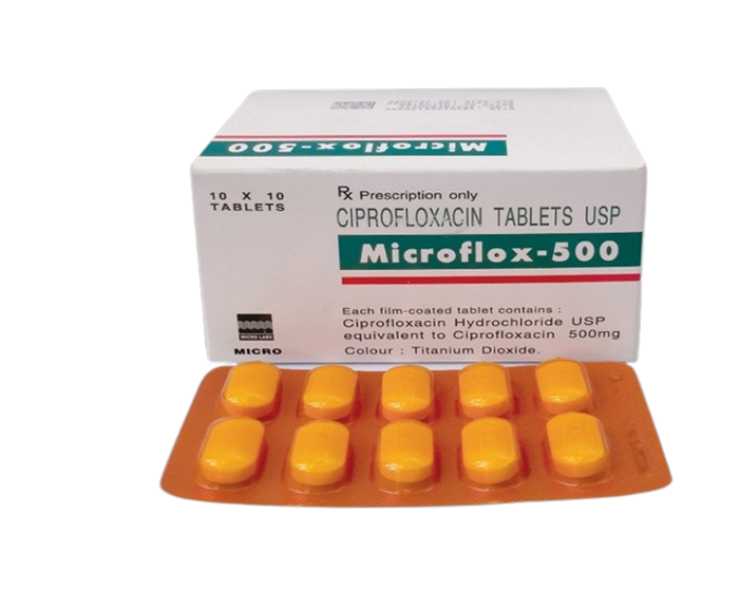 Microflox ciprofloxacin 500mg micro (box/100tab) - បាយមេដ ខេមបូឌា ...