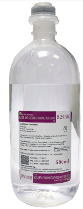 Glucose and sodium chloride injection 5% bbca (bot/500ml) - បាយមេដ ខេមបូឌា - Buymed Cambodia ...