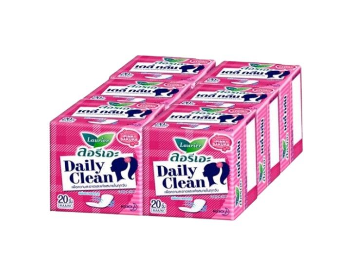 Laurier daily clean pink sakura panty liner (pack/6small pack/20pcs ...