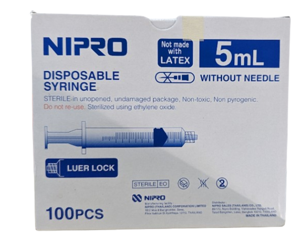 Nipro syring 5ml luer lock (Box/100 PCS) - បាយមេដ ខេមបូឌា - Buymed Cambodia ...