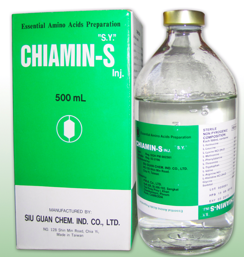 Chiamin-S Inj 500ml Sui Guan (B/500ml) - បាយមេដ ខេមបូឌា - Buymed Cambodia ...